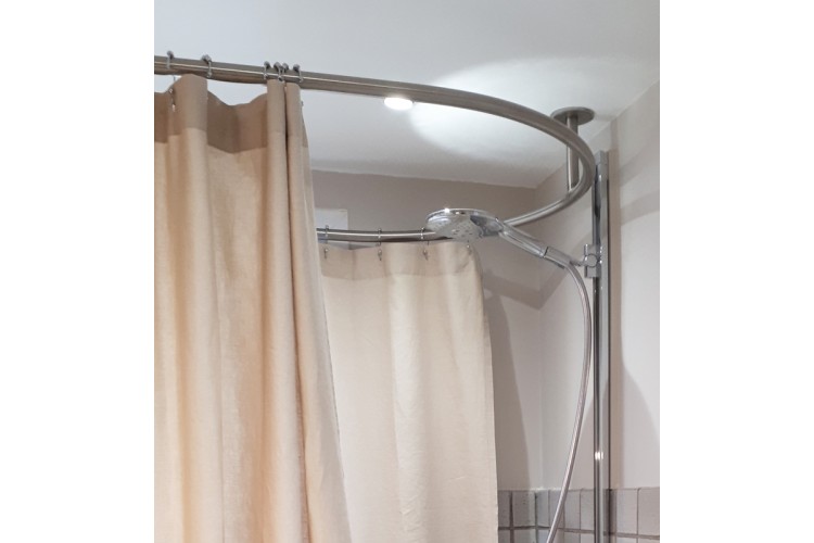 Barre de rideau de douche ovale plafond 80 - 160 - Galbobain